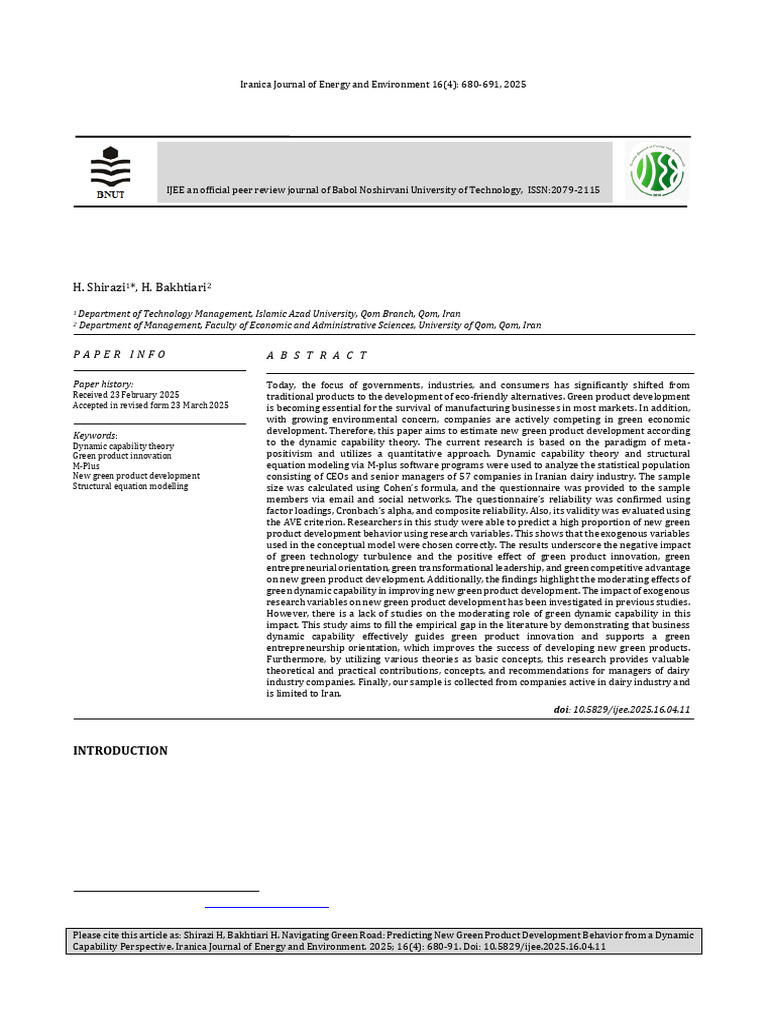 IJEE Volume 16 Issue 4 Pages 680-691 | PDF | Statistics | Sustainability