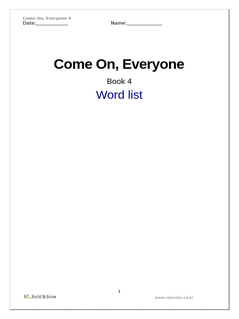 COE 4 - Word List (Kor) | PDF