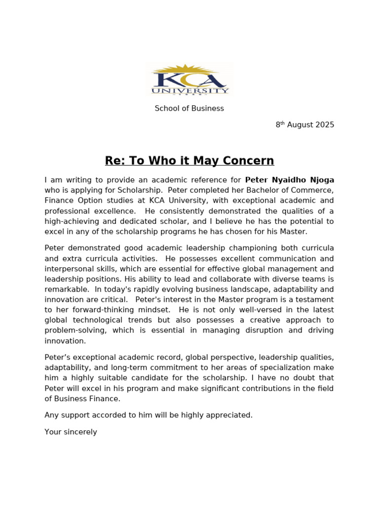 Njoga Reference Letter | PDF