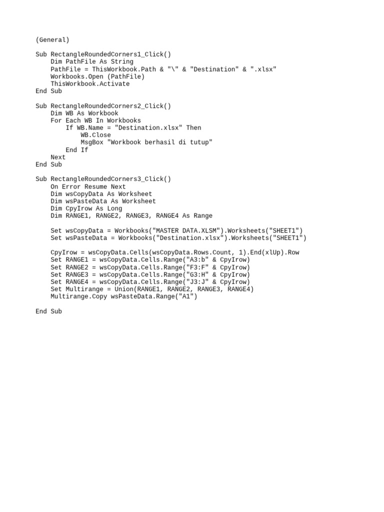 Script Copy Vba Excel | PDF