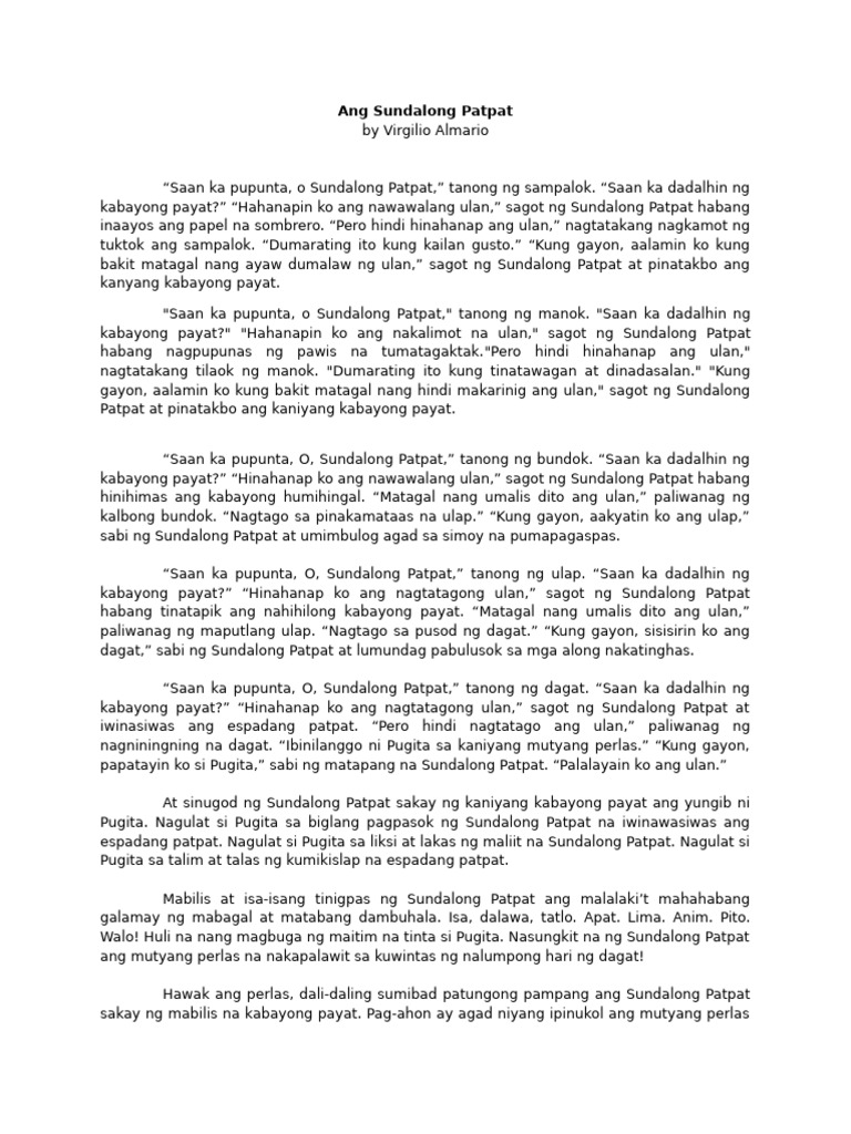 Sundalong Patpat | PDF