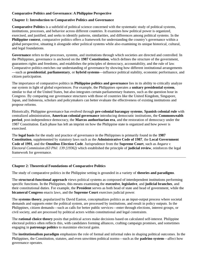 COMPARATIVE POLITICS | PDF | Governance | World Trade Organization