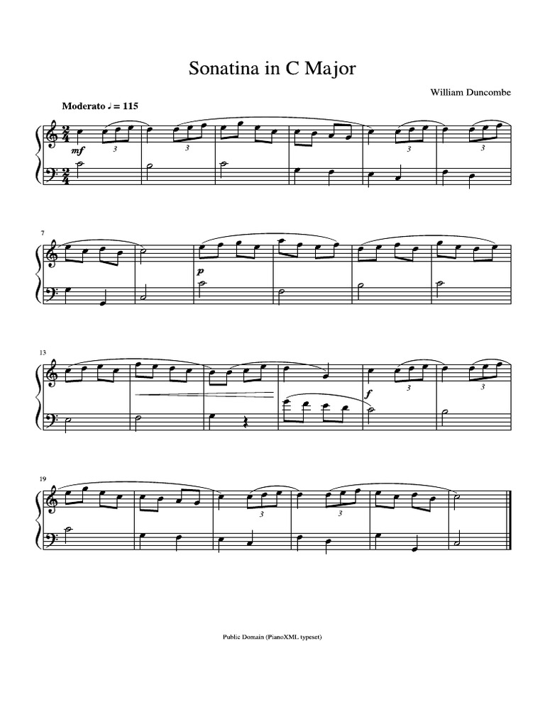 William Duncombe - Sonatina in C Major | PDF