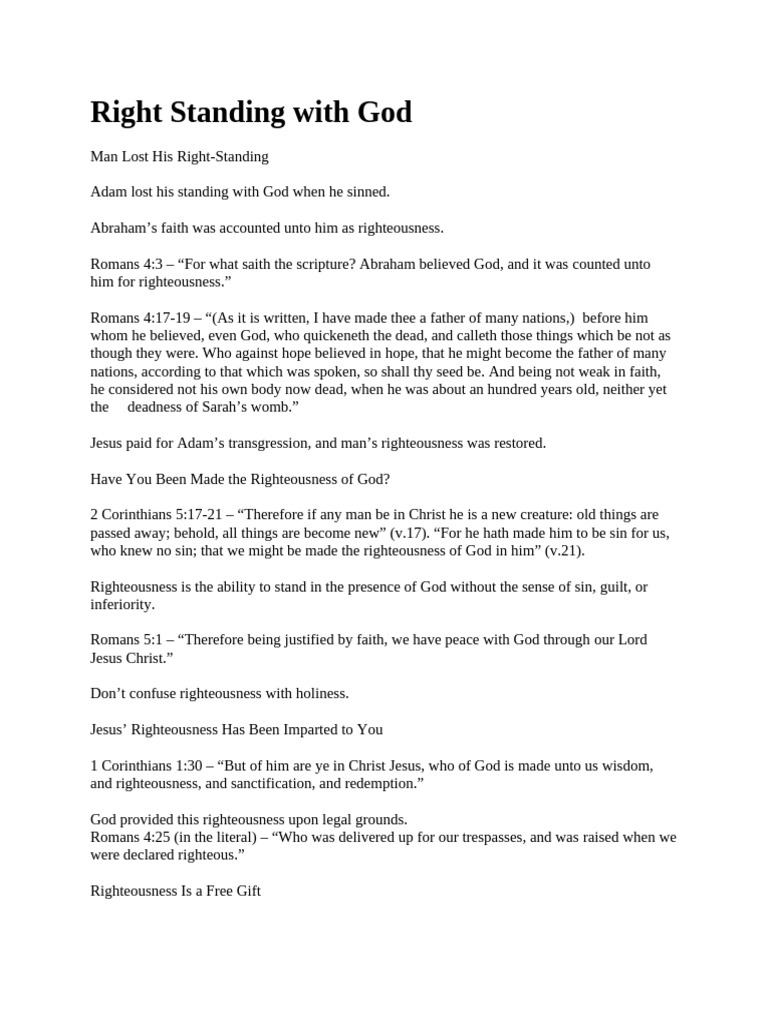 Understanding Right Standing with God | PDF | Epistle To The Romans ...