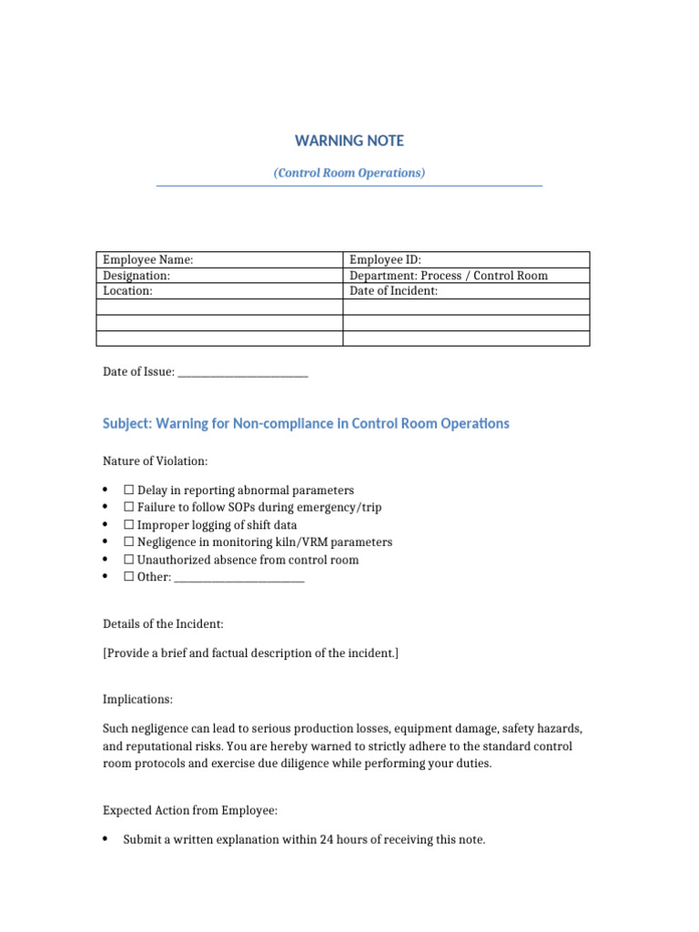 Warning Note UltraTech | PDF