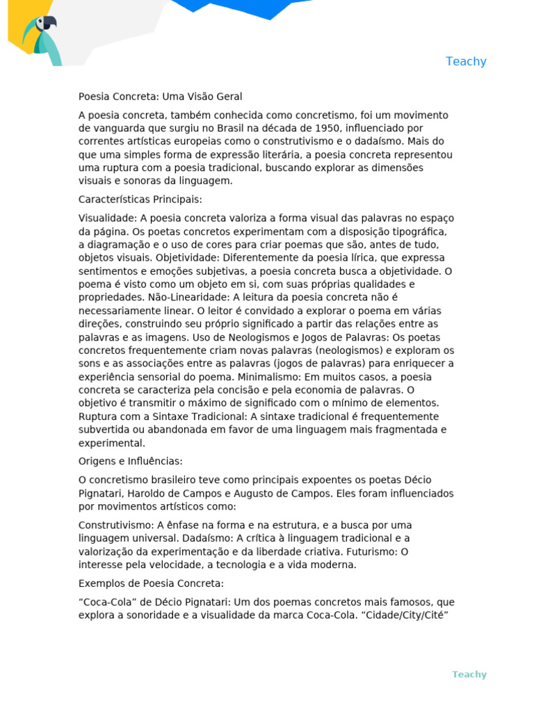 Poesia Concreta Ano Arte | PDF | Poesia | As artes