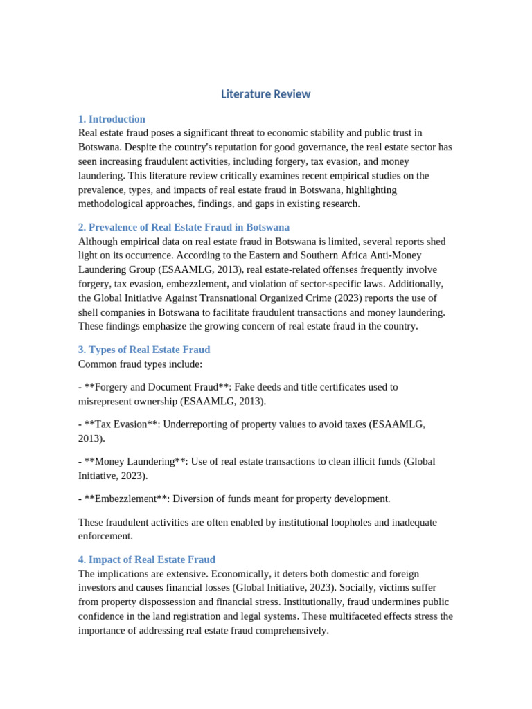 Final Sample Literature - Review - Empirical - Real - Estate - Fraud ...
