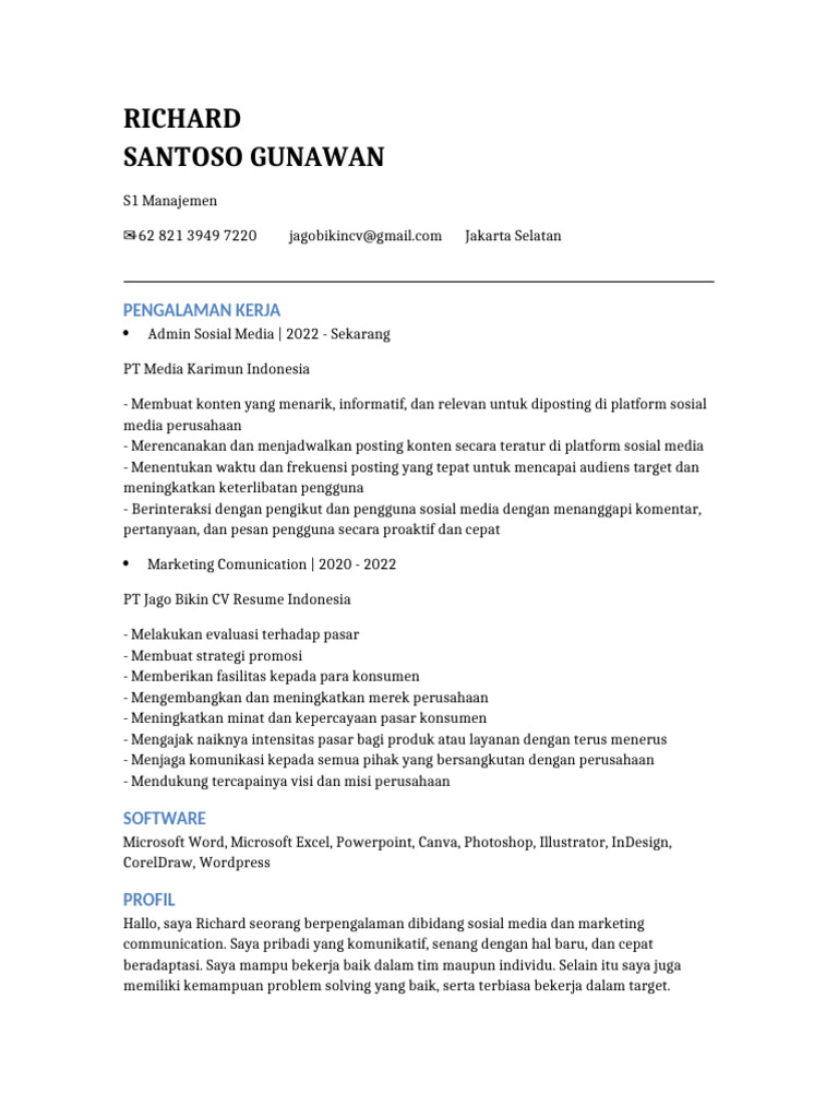 CV Richard Sample | PDF