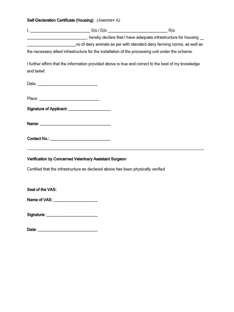 IDDS Housing Certificate | PDF