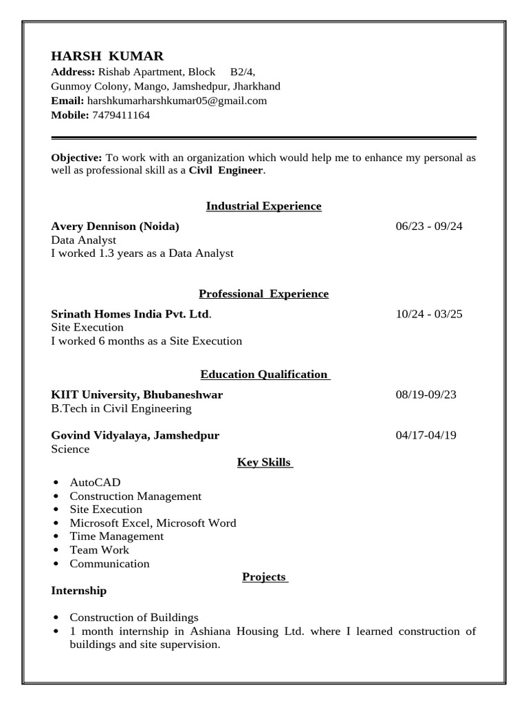 Harsh Kumar Resume | PDF
