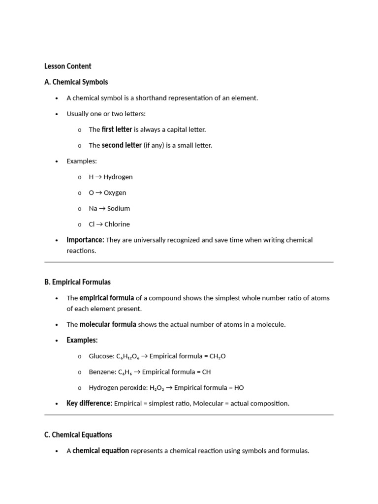 Chemical Symbols | PDF