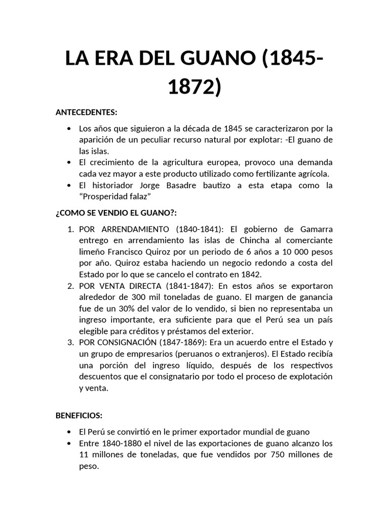 La Era Del Guano | PDF | Economias