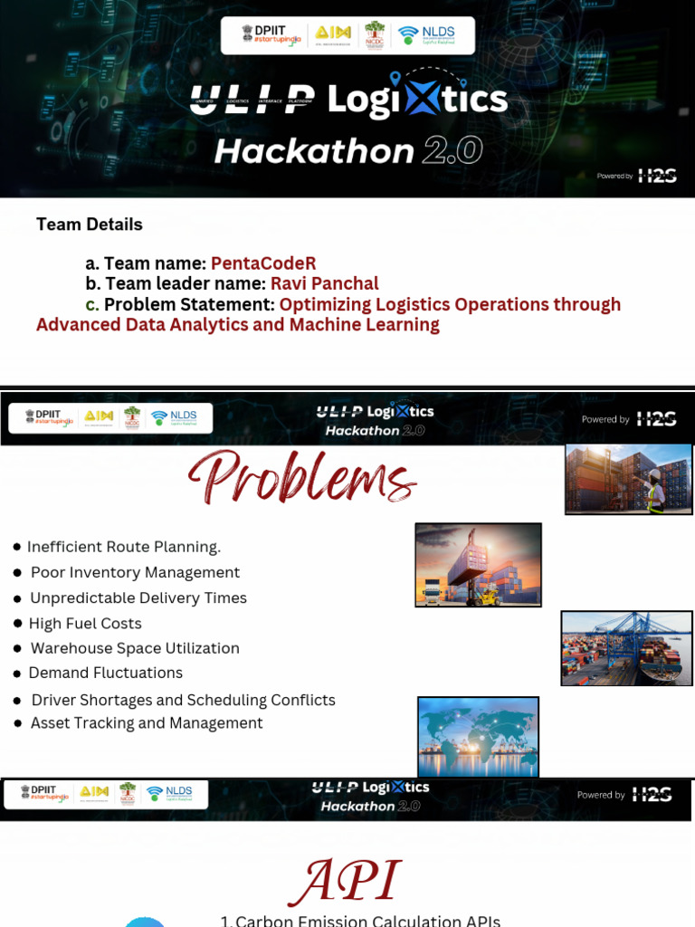 ULIP Logixtics Hackathon 2.0 - Idea Submission PPT - Final | PDF | Logistics | Cloud Computing