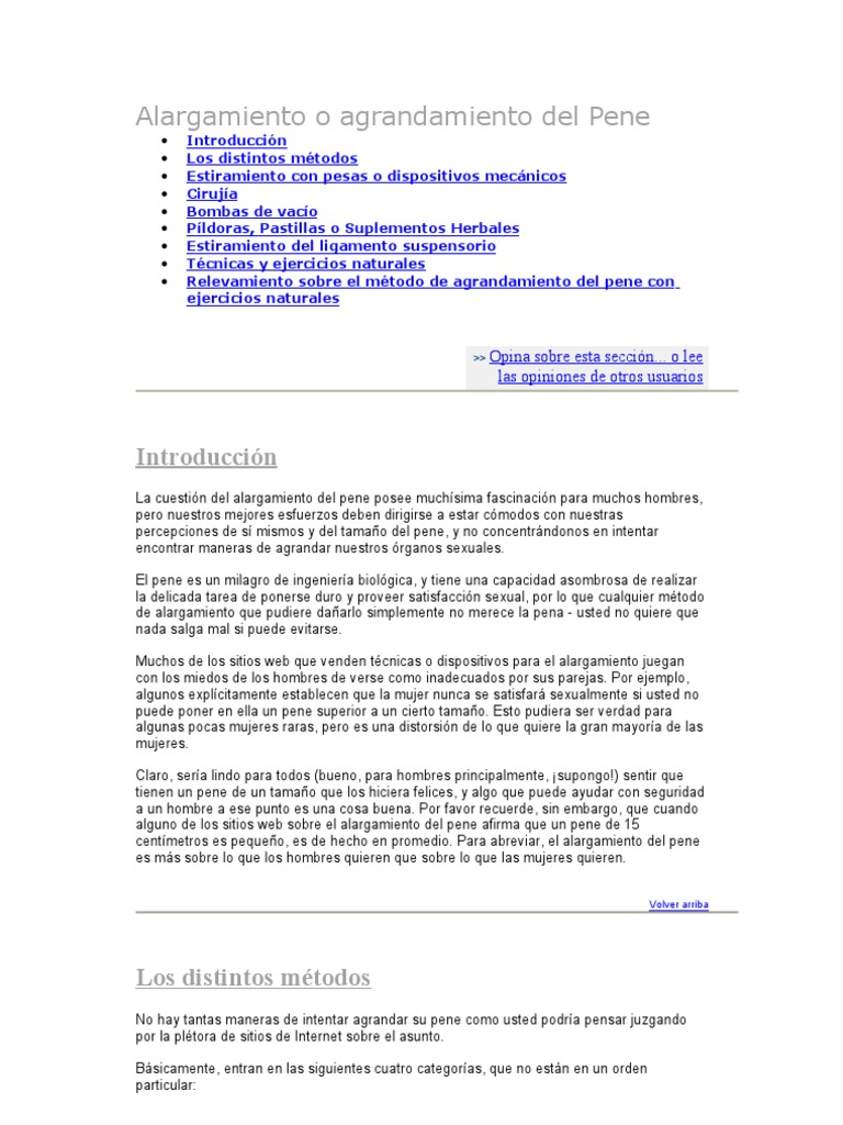 Métodos de Alargamiento del Pene | PDF | Salud y bienestar | Medicina