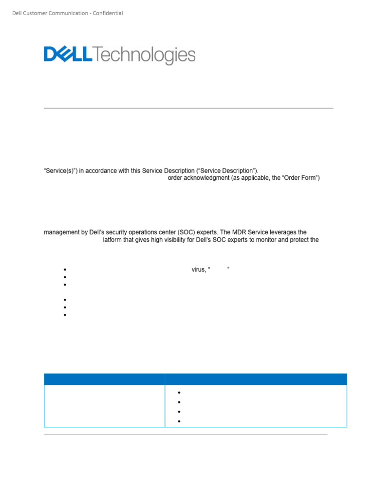 Dell Managed Detection & Response Service | PDF | Computer Security ...