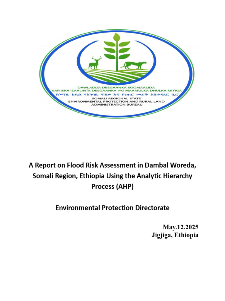 Flood Risk Assessment Report Dambal Woreda | PDF | Flood | Surface Runoff