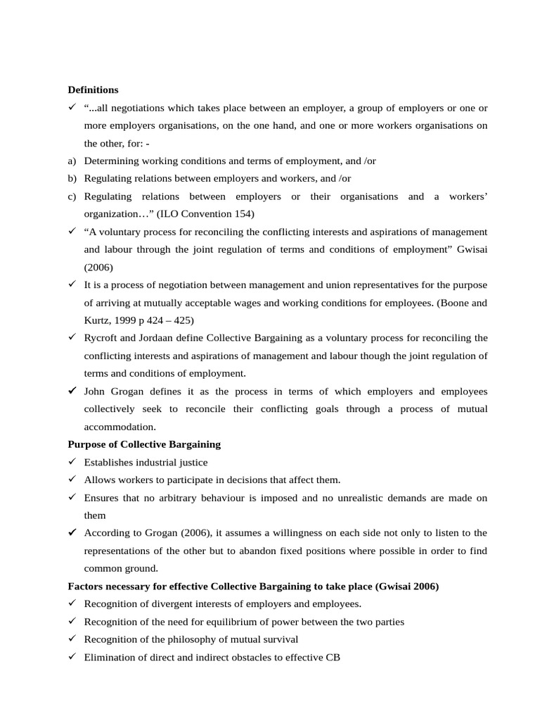Understanding Collective Bargaining Dynamics | PDF | Collective ...