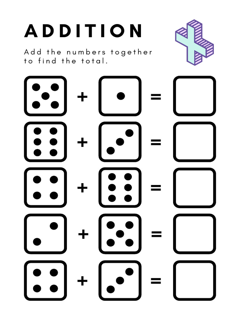 Addition Dice Worksheet | PDF