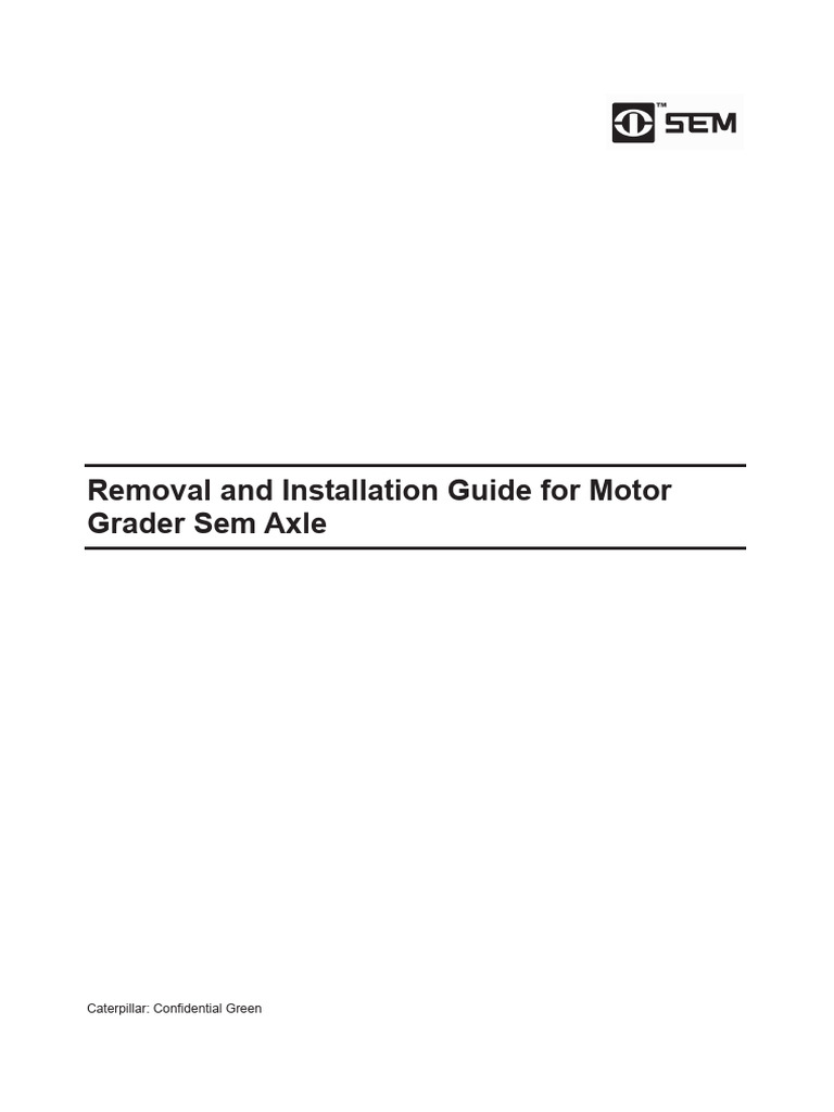 SEM Axle Removal & Installation Guide | PDF | Axle | Screw