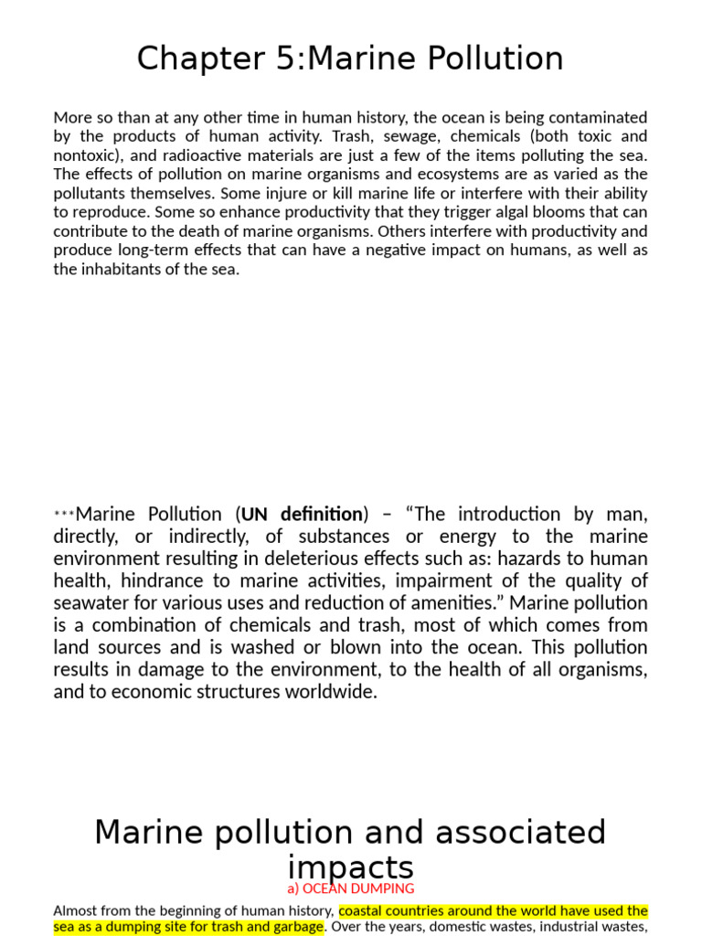 Understanding Marine Pollution Effects | PDF | Eutrophication | Water ...