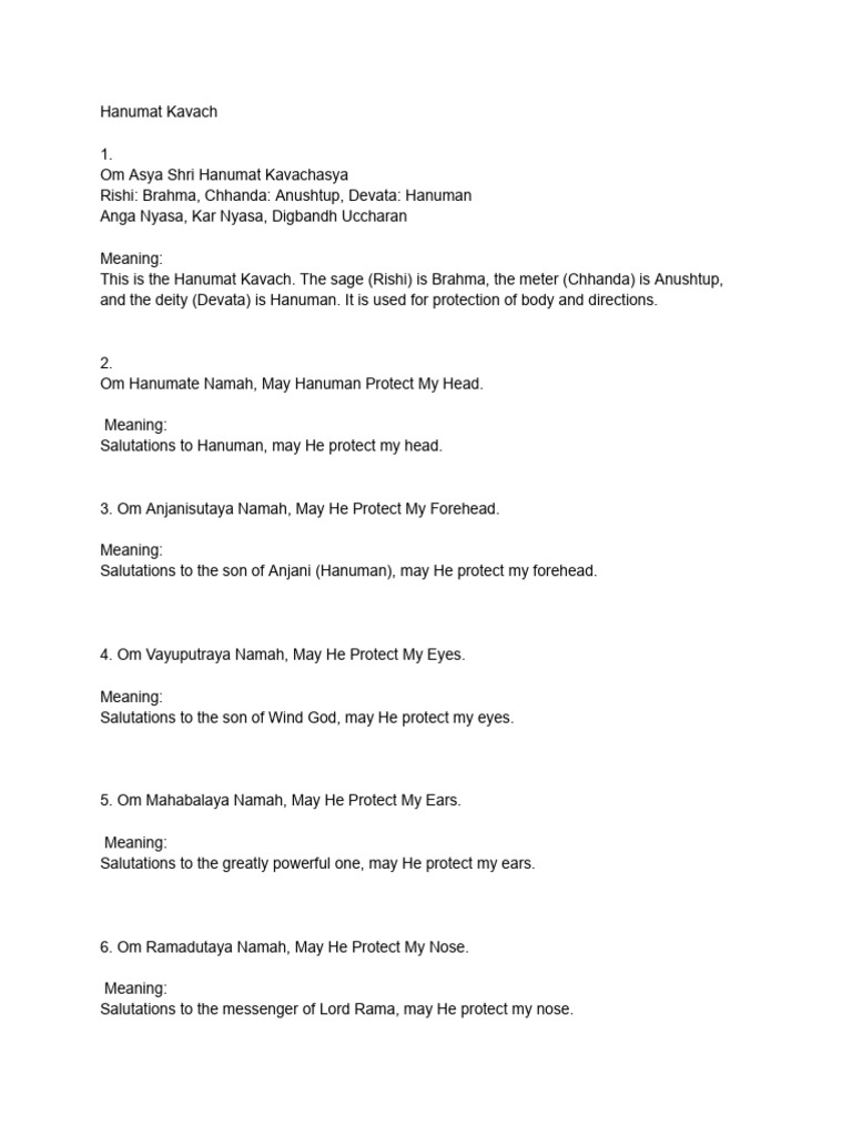 Hanumat Kavach | PDF | Vaishnava Texts | Rama