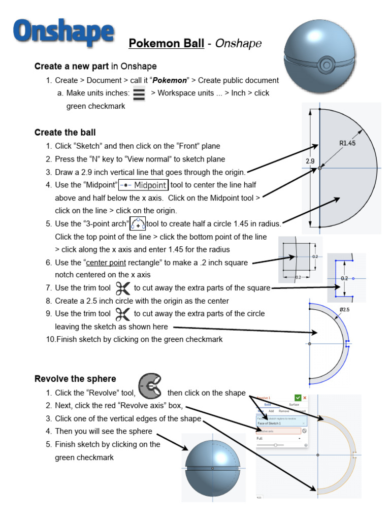 Pokemon Ball - Onshape | PDF