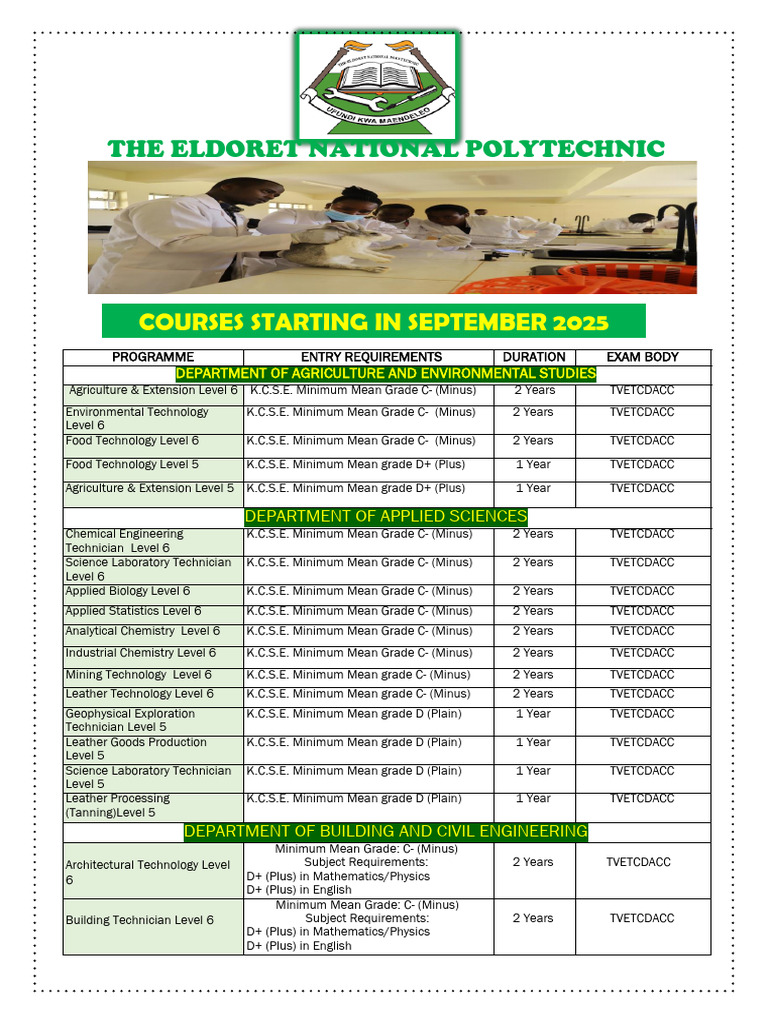 Tenp September 2025 Intake Advert | PDF | Mechanical Engineering