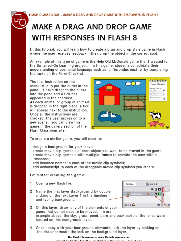 Make A Drag and Drop Game With Responses in Flash 8 | PDF | Adobe Flash ...