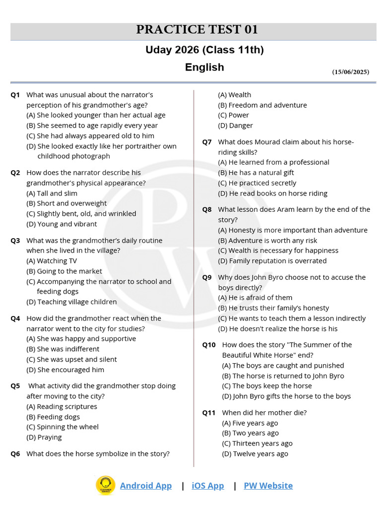 Practice Test: Literary Analysis & Themes | PDF