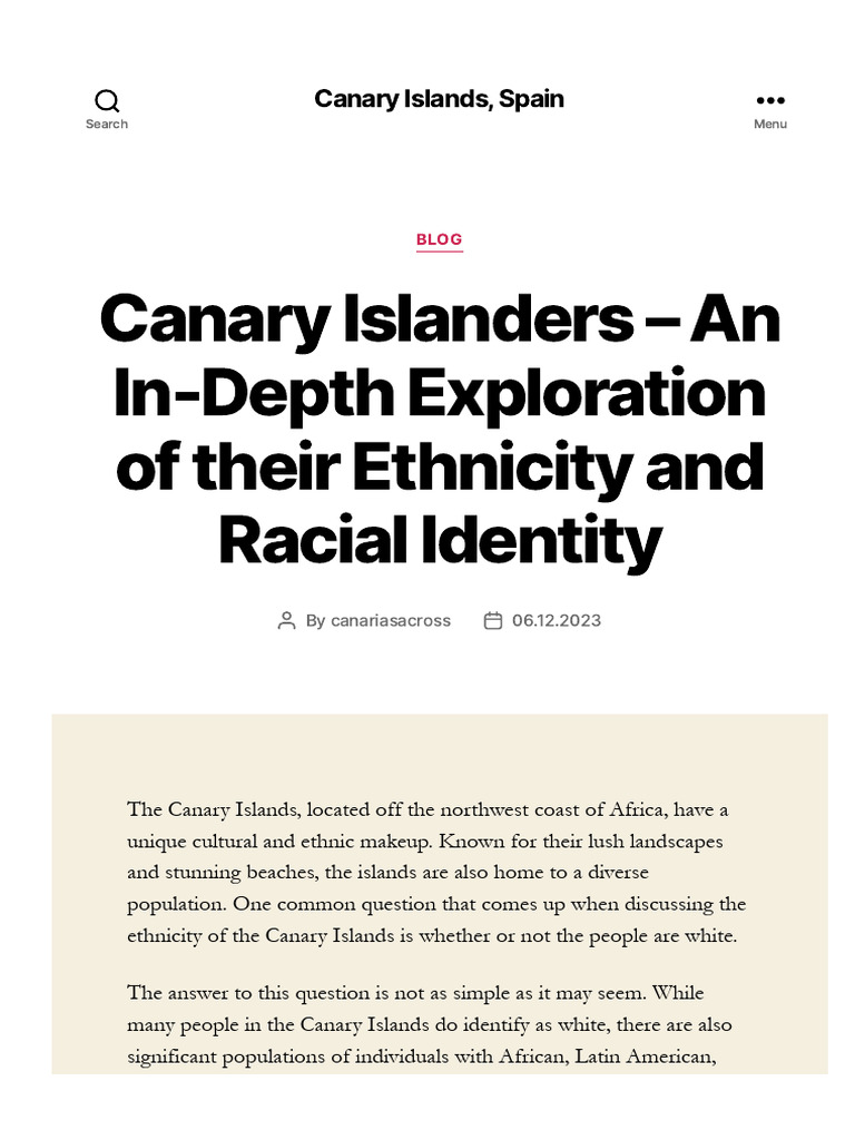 Ethnic Diversity of Canary Islanders | PDF | Canary Islands | Ethnicity