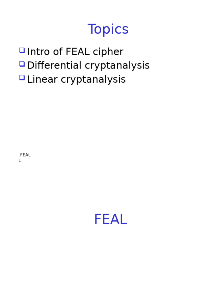 FEAL Cipher: Differential & Linear Attacks | PDF | Secure Communication ...