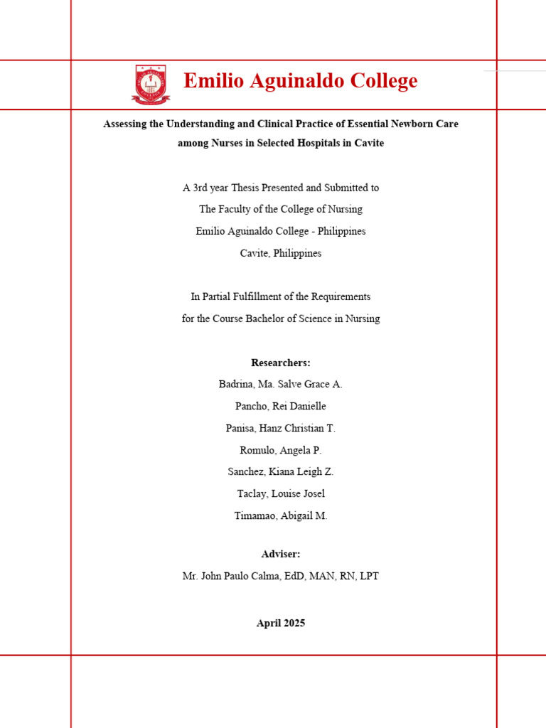 37F Thesis Manuscript 2023-2025 | PDF | Infants | Child Mortality