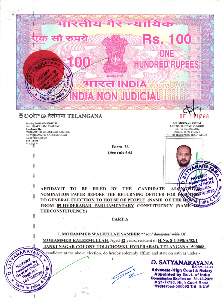 Telangana Election Candidate Affidavit | PDF | Money | Economies