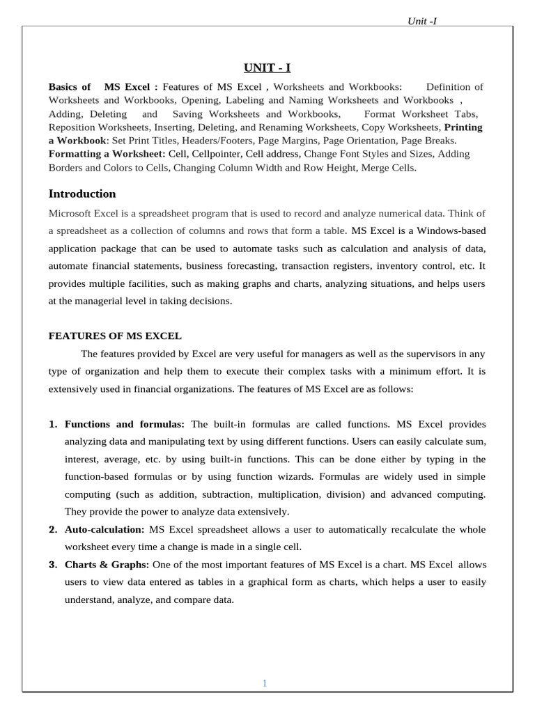 MS Excel Basics: Worksheets & Features | PDF | Microsoft Excel | Hyperlink