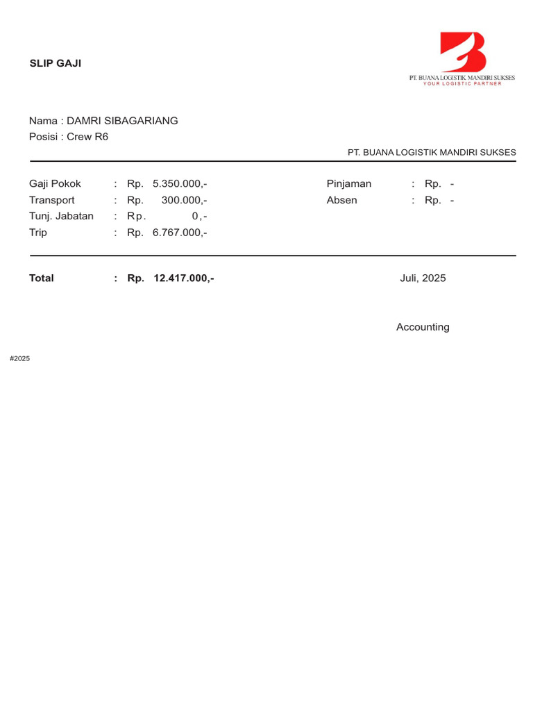 slip gaji | PDF