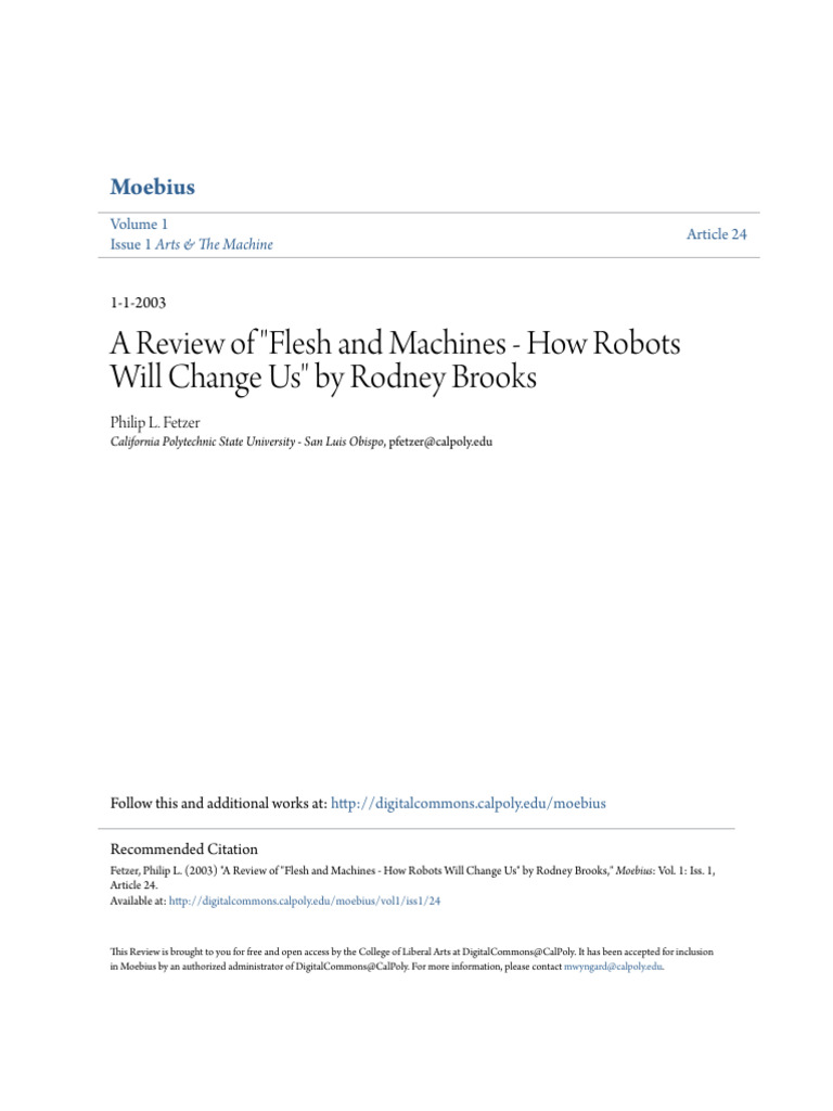 Review of "Flesh and Machines" by Brooks | PDF