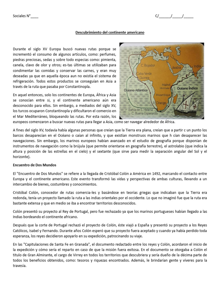 Descubrimiento de América por Colón | PDF | Cristobal colon | Viajes de ...
