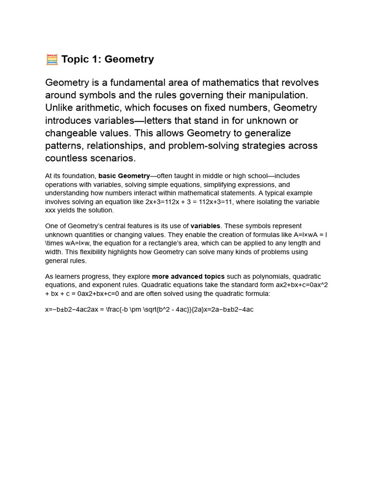 Understanding Basic Geometry Concepts | PDF