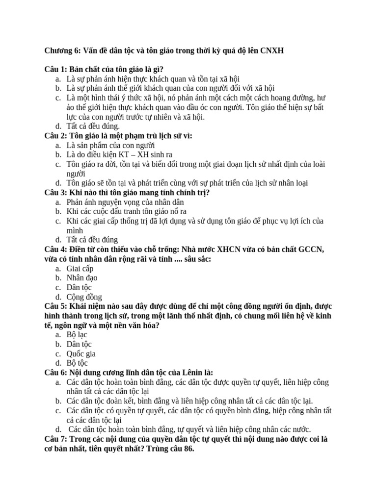 BT Trac Nghiem - Tuan 6 | PDF