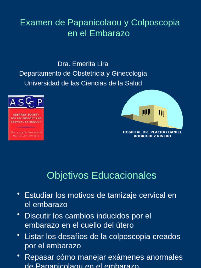 Colposcopia y Papanicolaou en Embarazo | PDF | Cáncer de cuello uterino ...