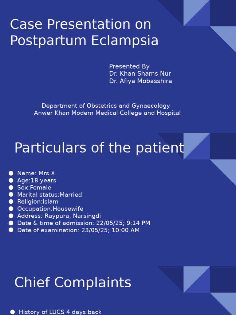 Postpartum Eclampsia Case Study | PDF | Medical Specialties | Clinical ...