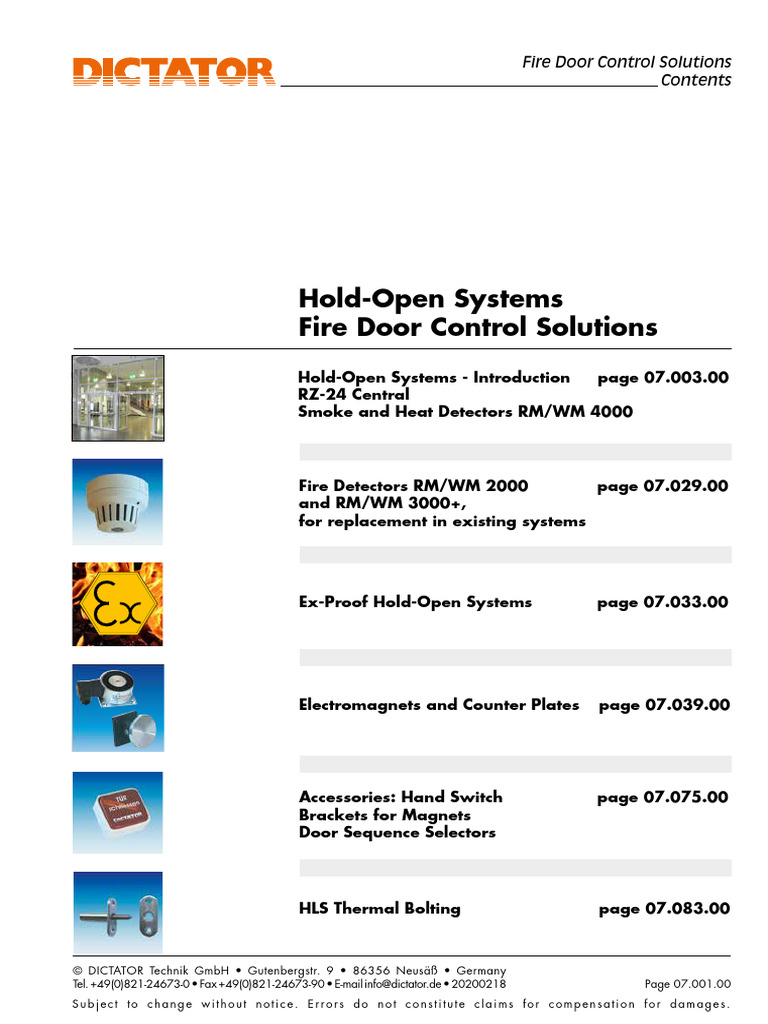 K7E Fire Door Control Solutions | PDF | Alternating Current | Door