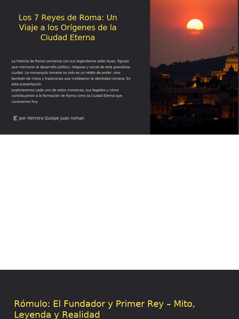 Los 7 Reyes de Roma Un Viaje A Los Origenes de La Ciudad Eterna | PDF ...