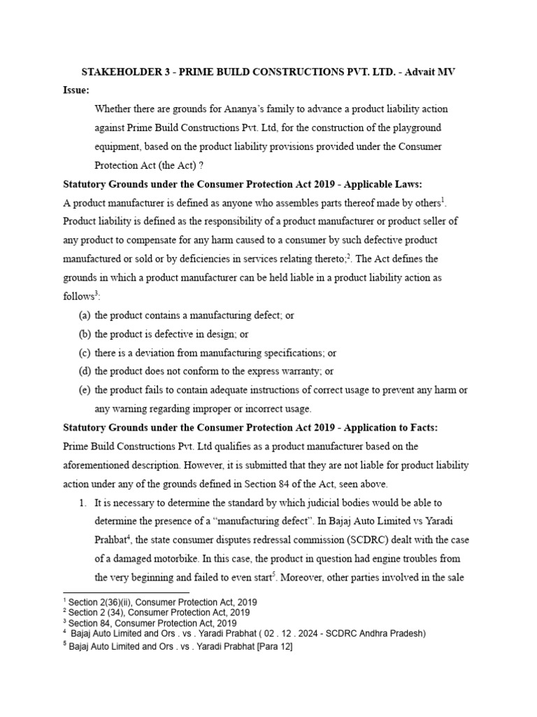 Advait LM Project Final Draft | PDF | Product Liability | Legal Liability