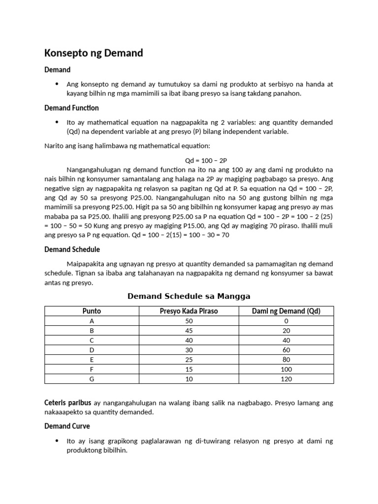 AP9Q2 Week 1 Konsepto NG Demand Notes | PDF