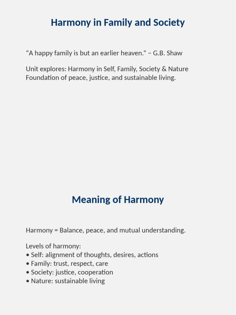 Harmony in Family and Society Styled | PDF
