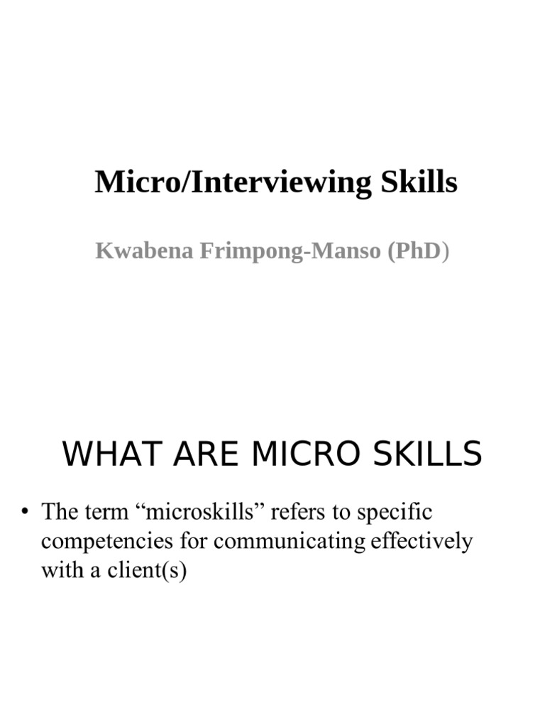 Micro Practice Skills 2018 | PDF | Nonverbal Communication | Communication