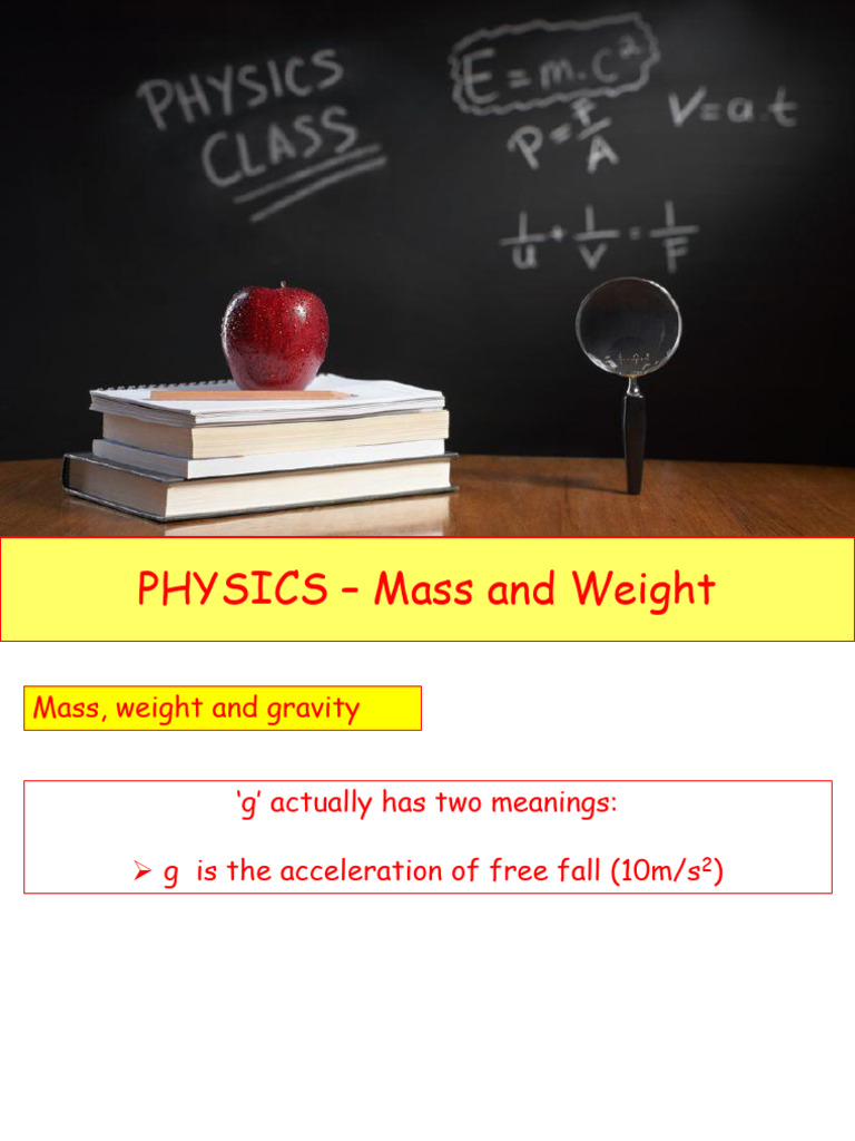 Physics 3 - Mass and Weight | PDF | Weight | Mass
