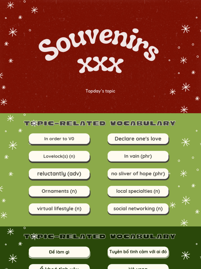 Souvenirs (Advanced) | PDF