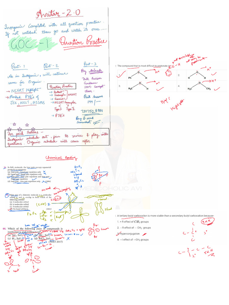 Organic Chemistry Avatar 2 Part 2 With Annotations Solution | PDF